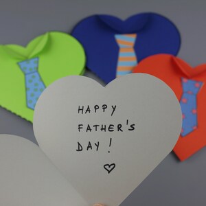 Father's Day Card for Kids, Shirt and Tie Card, DIY Heart Card for Dad ...