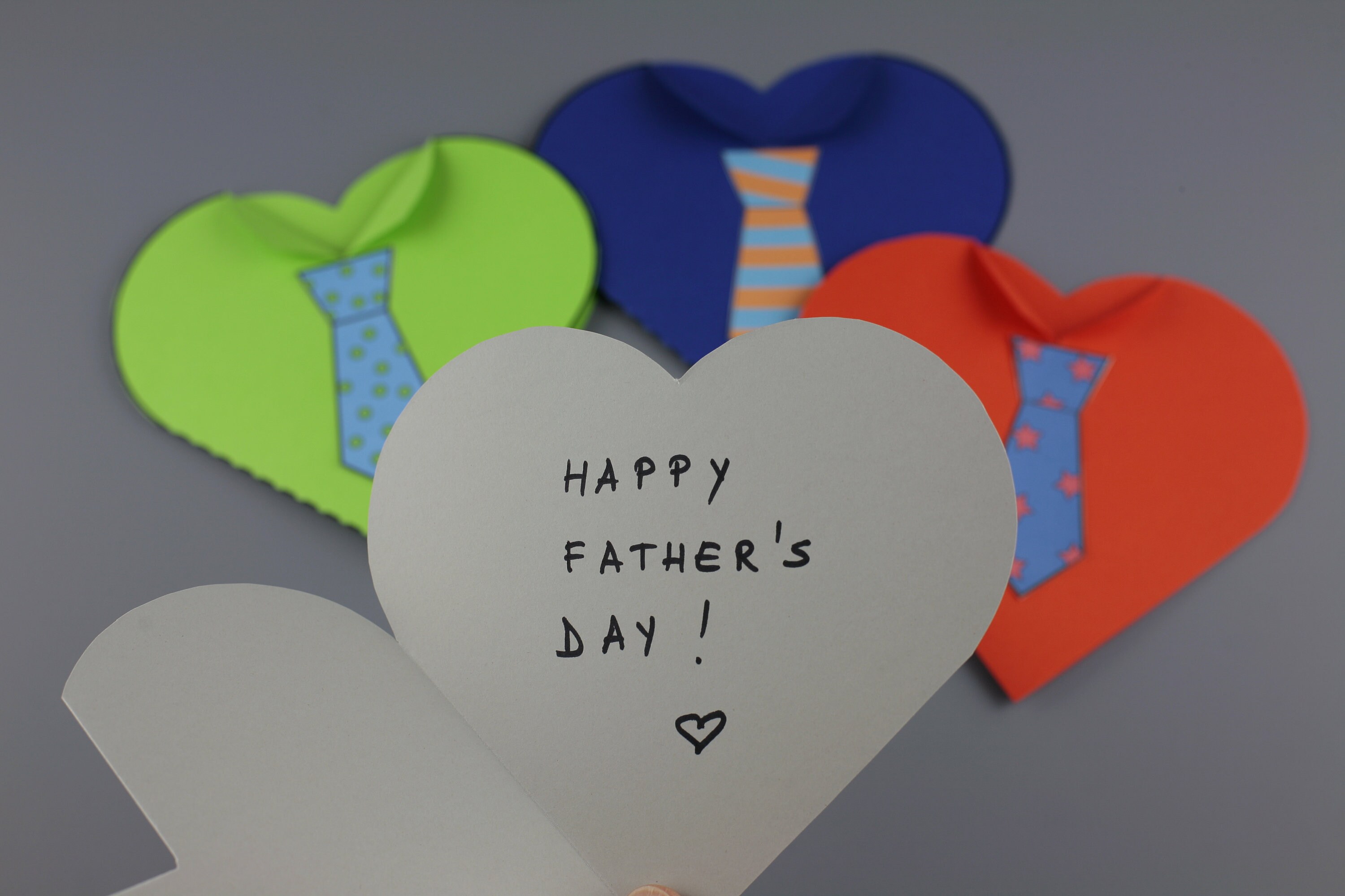 Father's Day Card for Kids, Shirt and Tie Card, DIY Heart Card for Dad ...