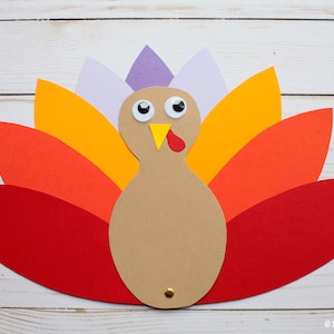 Turkey Craft for Kids, Thanksgiving Paper Craft Activity, Printable ...