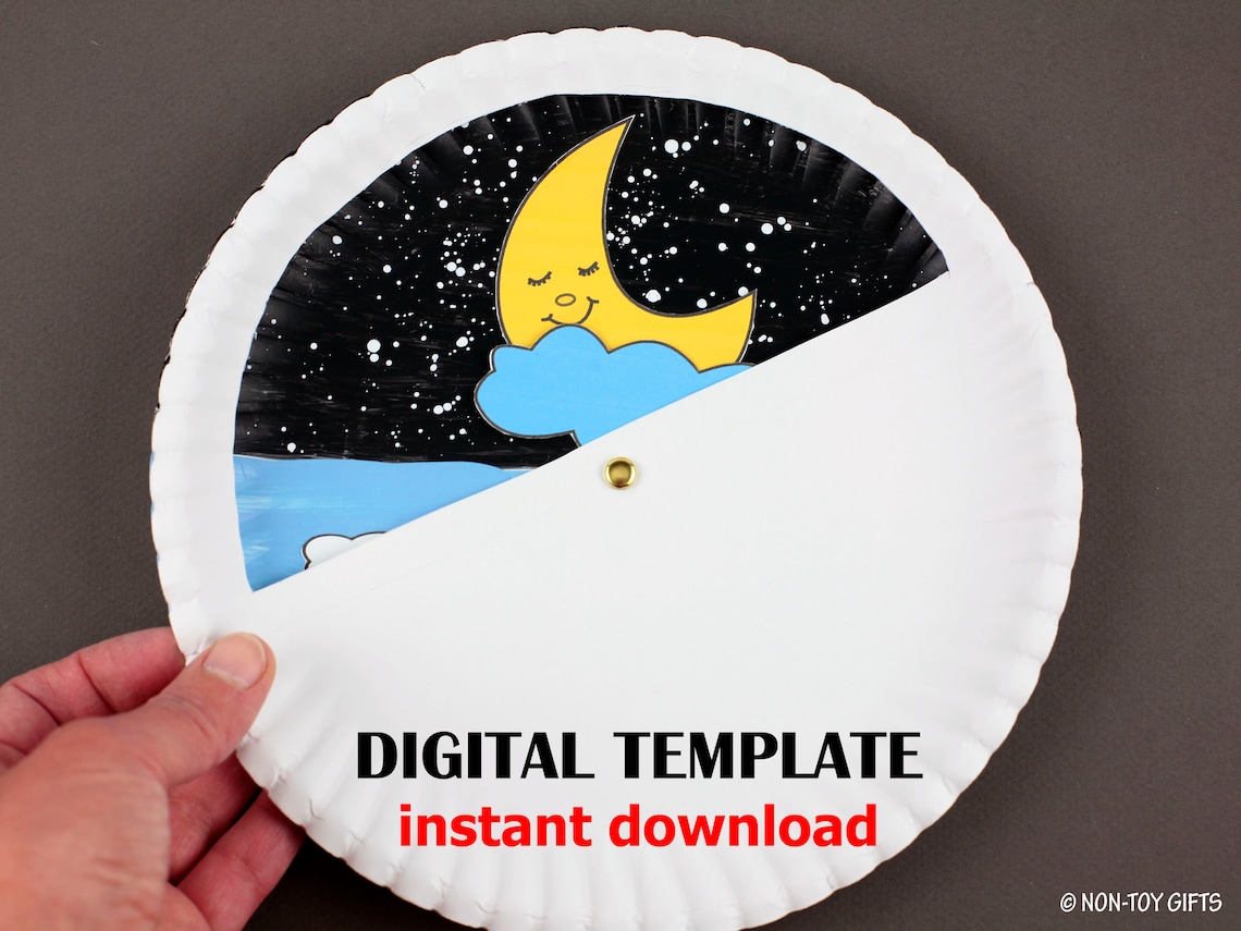 Day and Night Craft - Paper Plate Kindergarten Craft - Sun and Moon ...