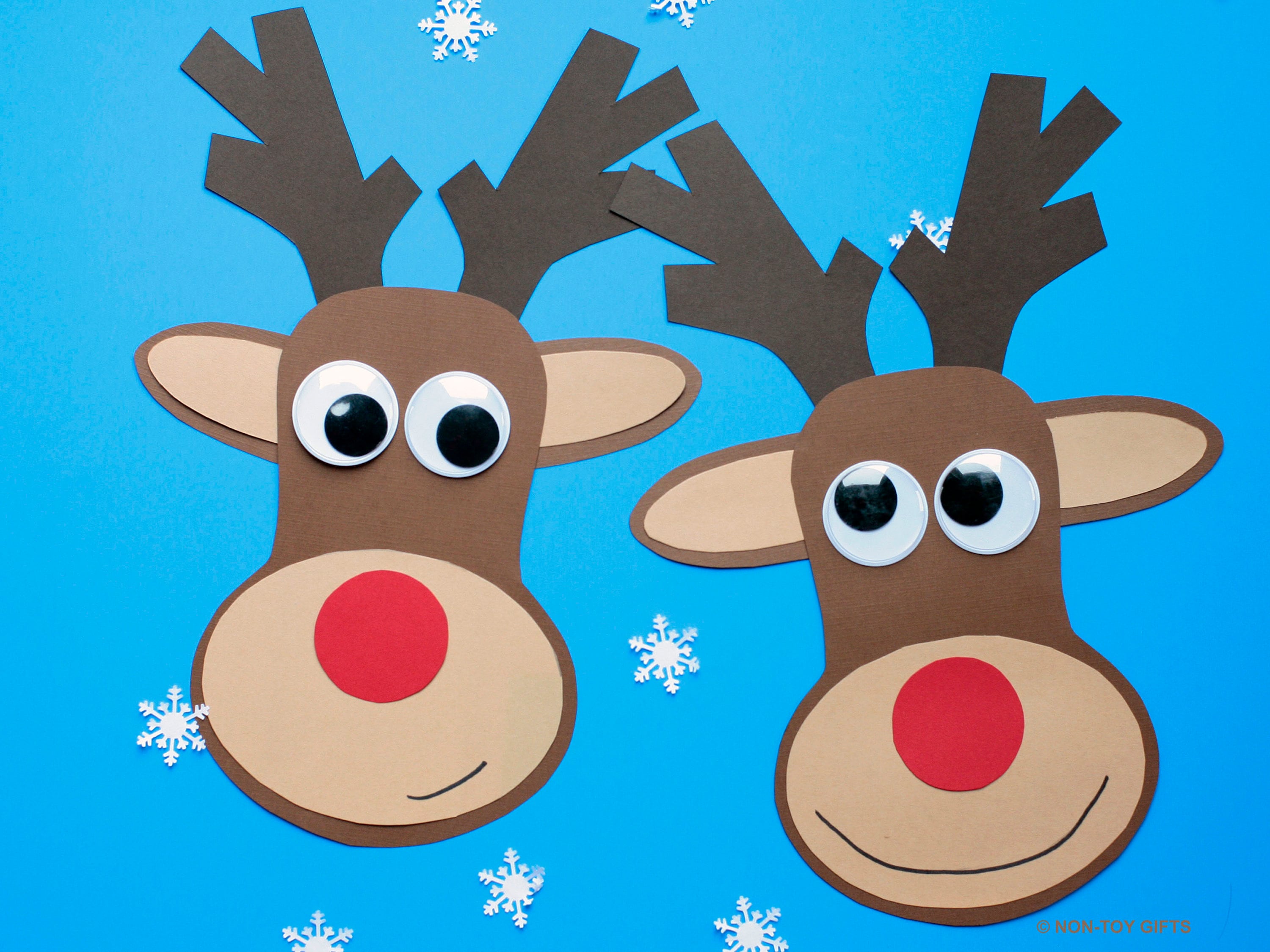 Paper Reindeer Craft, Christmas Reindeer Printable Template, Holiday ...