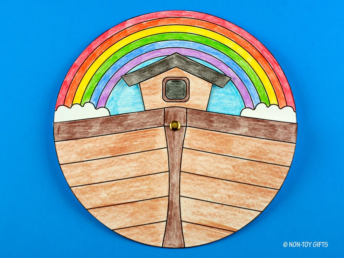 Noah’s Ark Spinner Craft – Bible Story Printable for Kids | Sunday ...