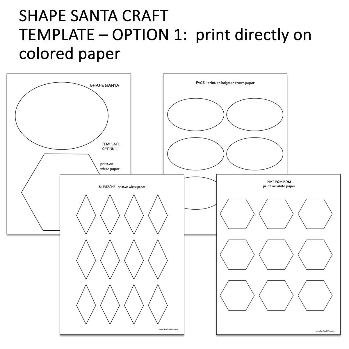 Santa Craft for Kids, Shape Santa Craft, Christmas Preschool Craft ...