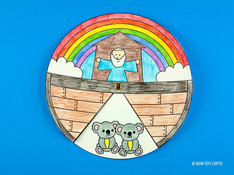 Noah's Ark Spinner Craft Printable | Bible Story Activity for Kids ...