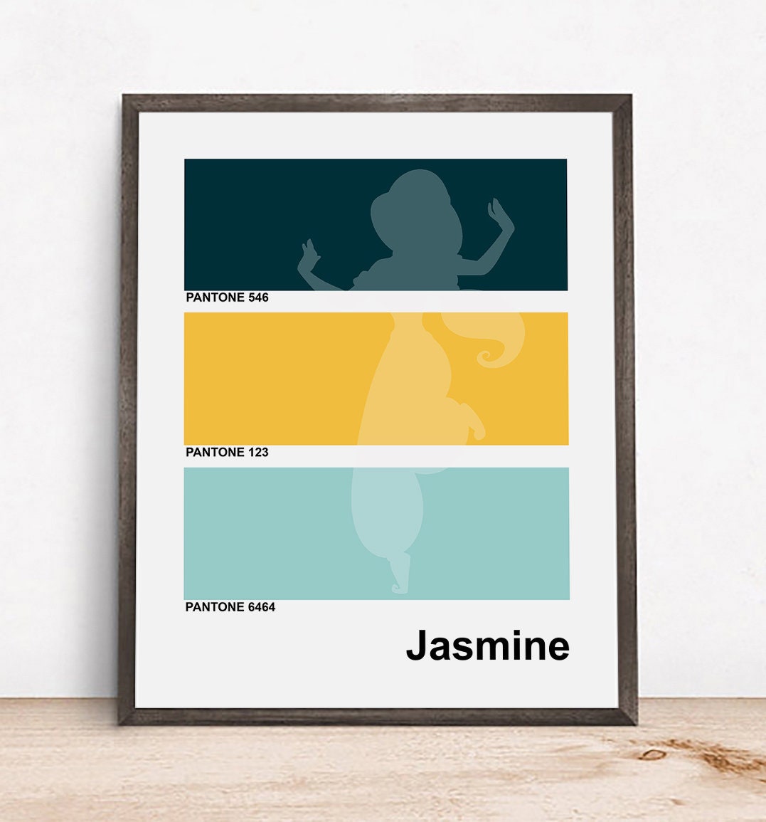 Disney Inspired Jasmine From Aladdin Minimal Pantone Art Print - Etsy