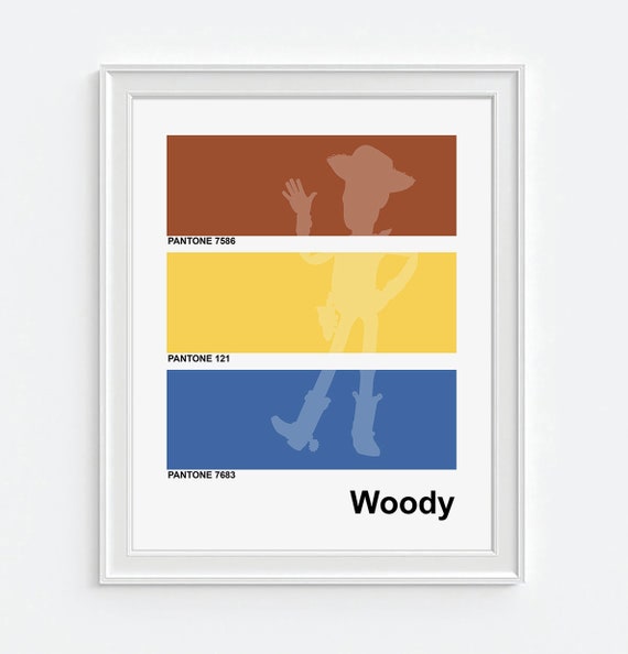 Disney Inspired Woody From Toy Story Minimal Pantone Art Print | Etsy