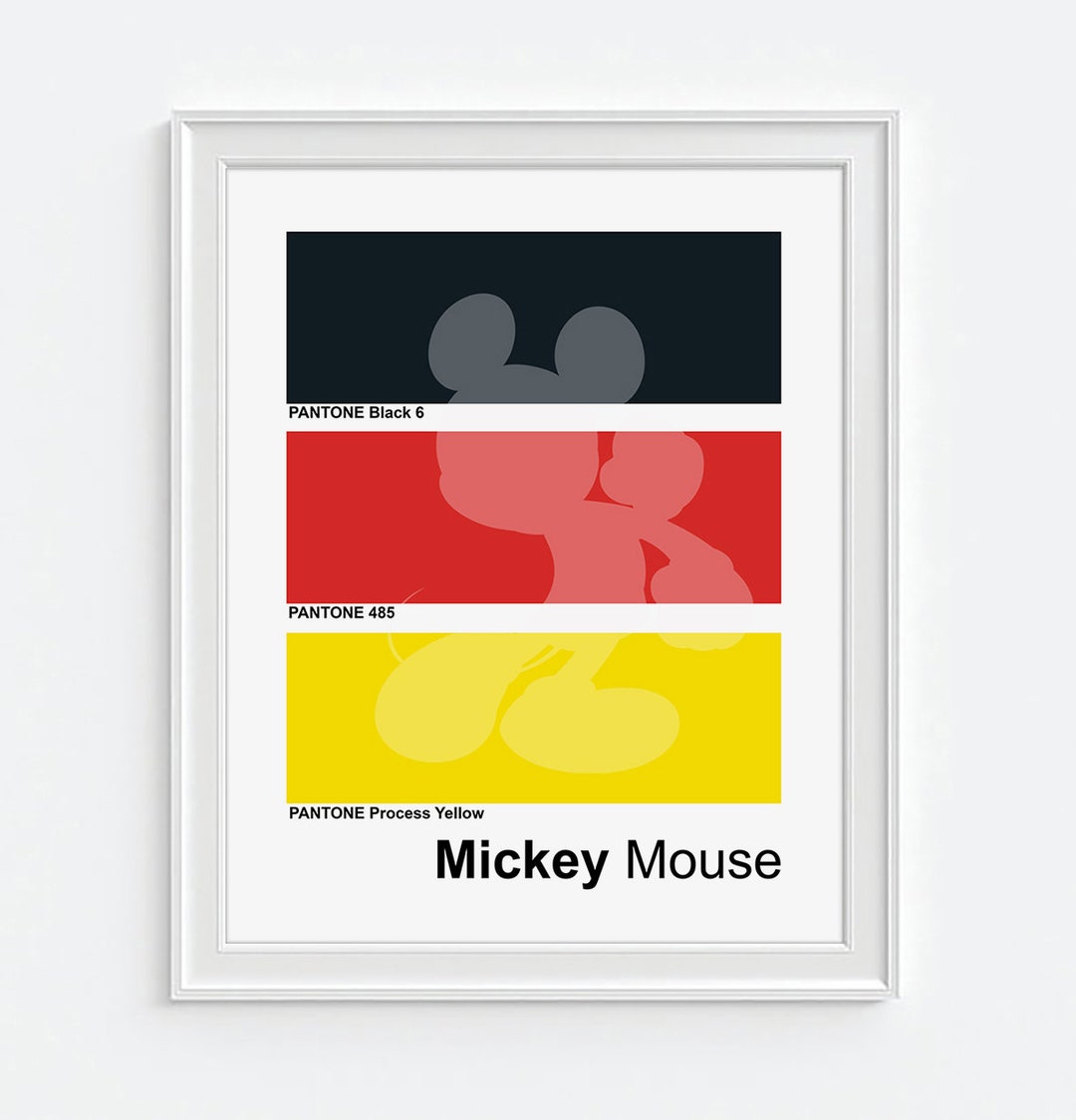 Disney Inspired Mickey Mouse Minimal Pantone Art Print or Canvas ...