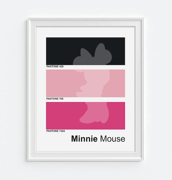 Disney Inspired Minnie Mouse Minimal Pantone Art Print or | Etsy
