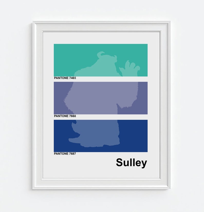 Disney Inspired Sulley From Monsters Inc. Pantone Art Print or Canvas ...