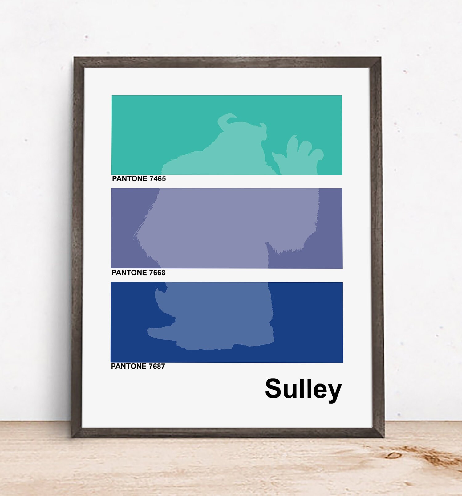 Disney Inspired Sulley From Monsters Inc. Pantone Art Print or Canvas ...