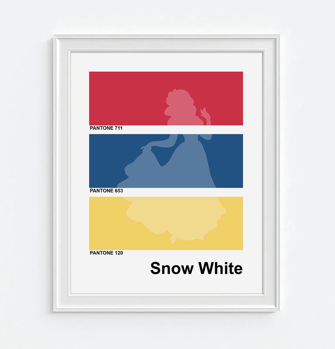 Disney Inspired Snow White Minimal Pantone Art Print or - Etsy France