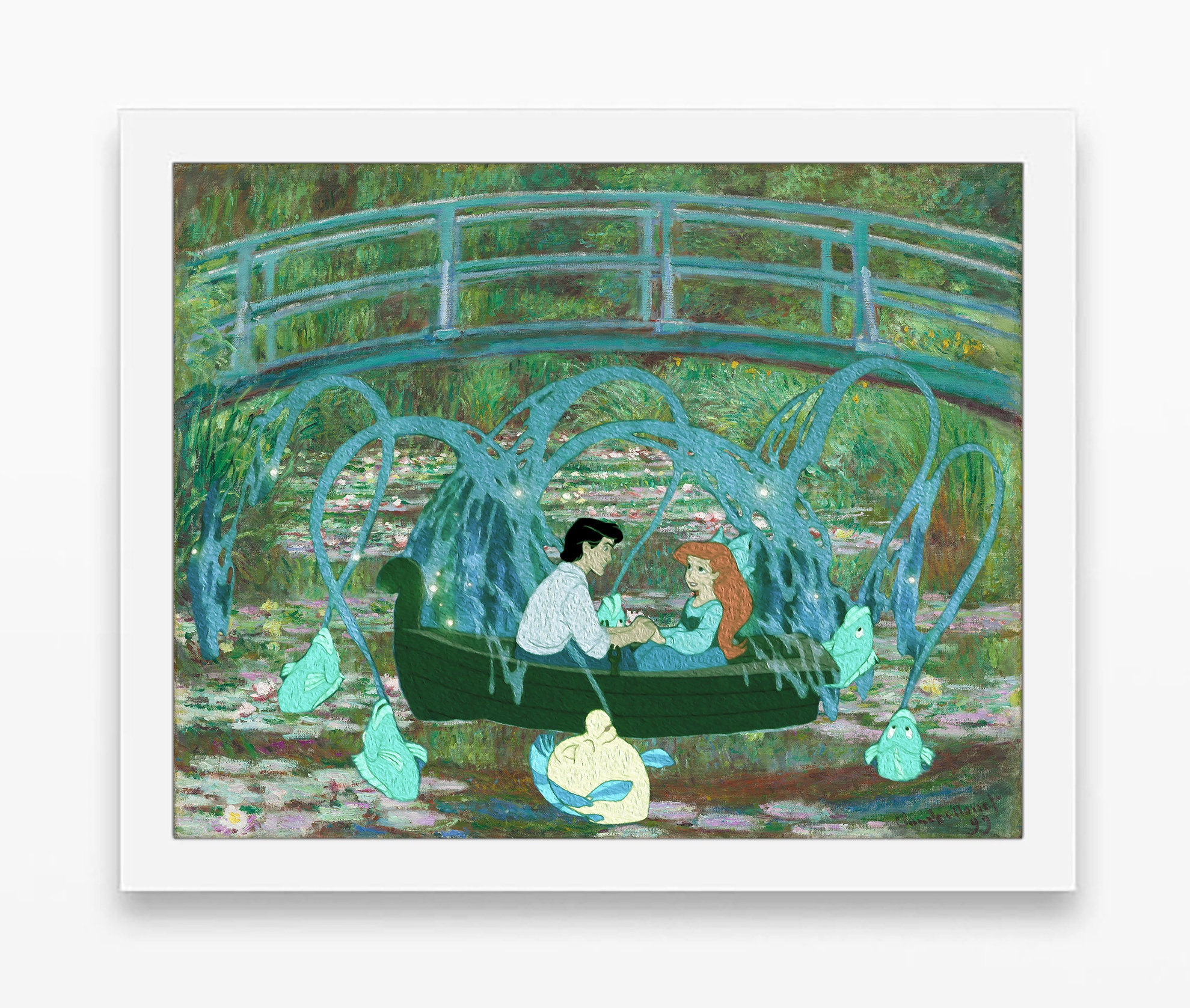 Disney Inspired Little Mermaid and Monet Smash-up Art Print or Canvas ...