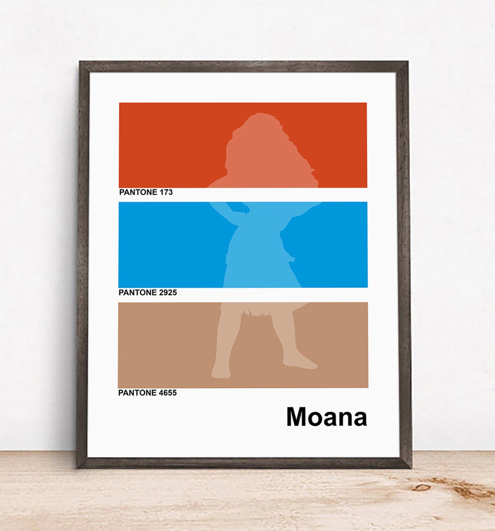Disney Inspired Moana Minimal Pantone Art Print or Canvas | Etsy