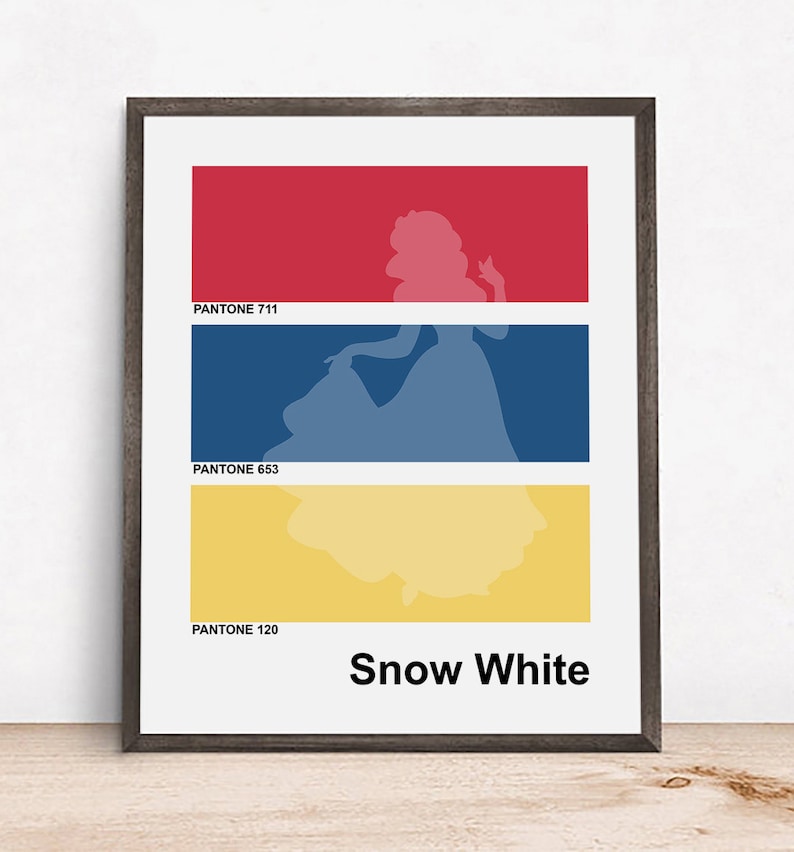 Disney Inspired Snow White Minimal Pantone Art Print or - Etsy France