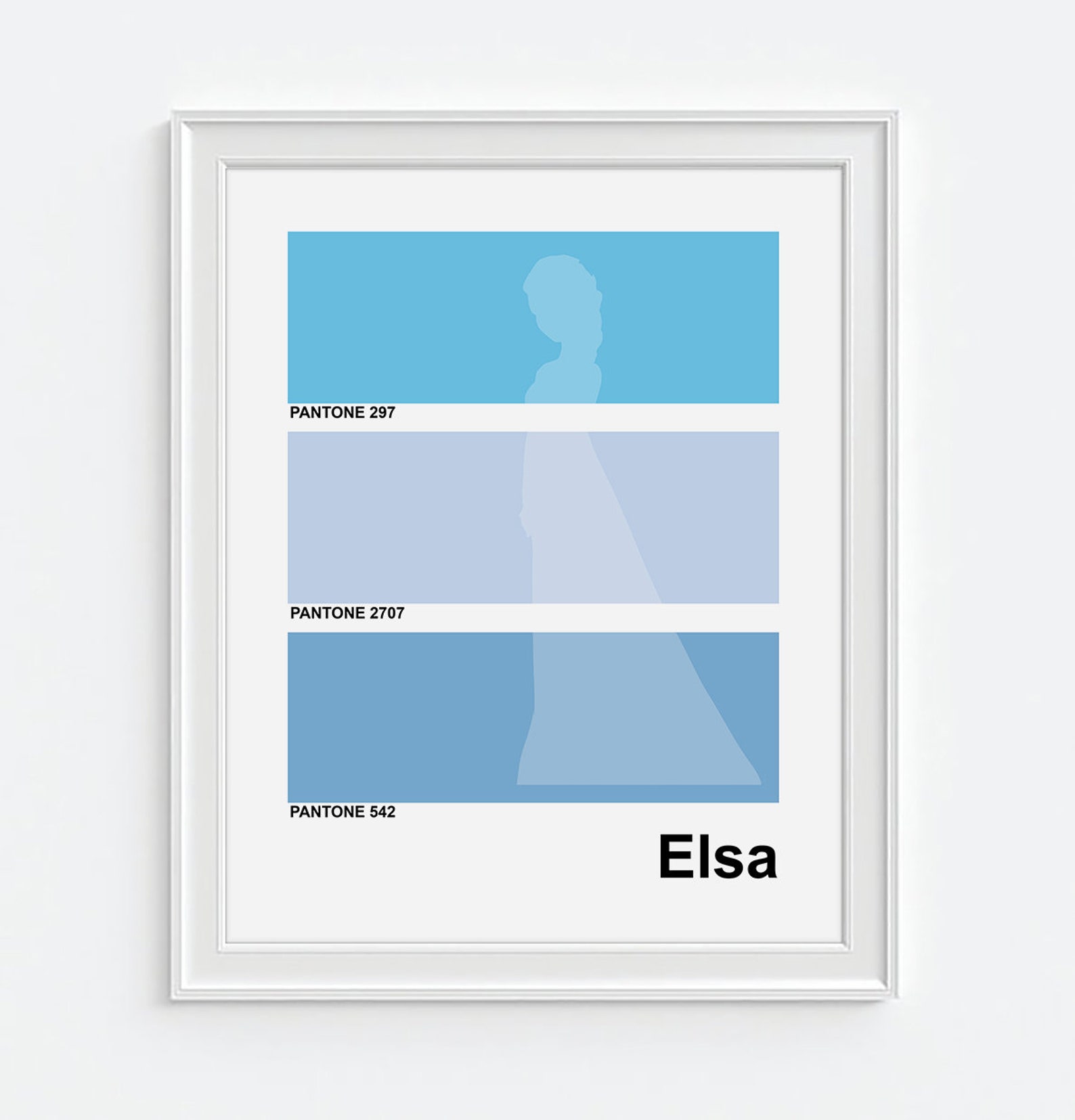 Disney Inspired Elsa From Frozen Minimal Pantone Art Print or - Etsy