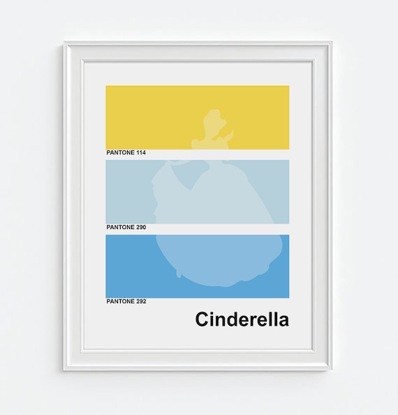 Disney Inspired Cinderella Pantone Art Print or Canvas | Etsy
