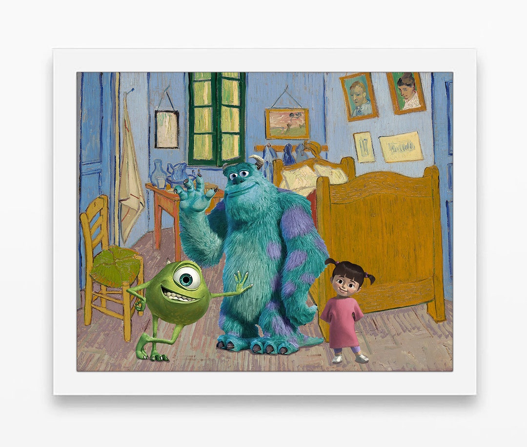 Disney Inspired Monsters Inc. and Van Gogh Smash-up Art Print or Canvas ...