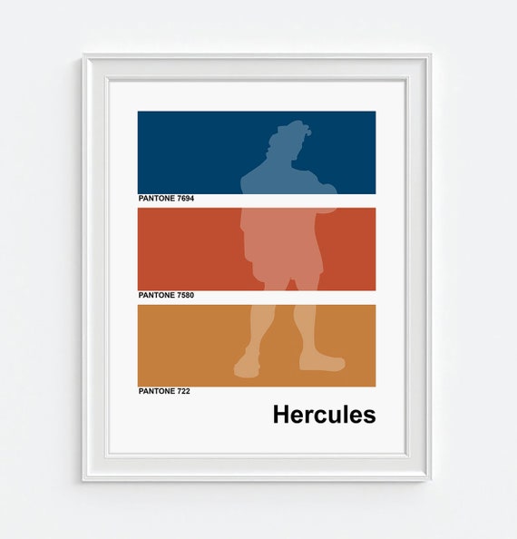 Disney Inspired Hercules Minimal Pantone Art Print or Canvas | Etsy