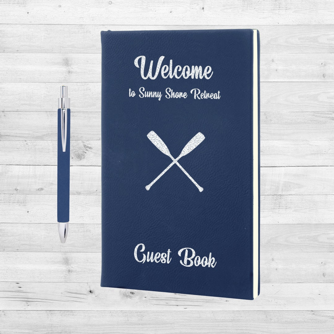Personalized Lake House Guest Book | Vegan Leather Journal | Vacation ...