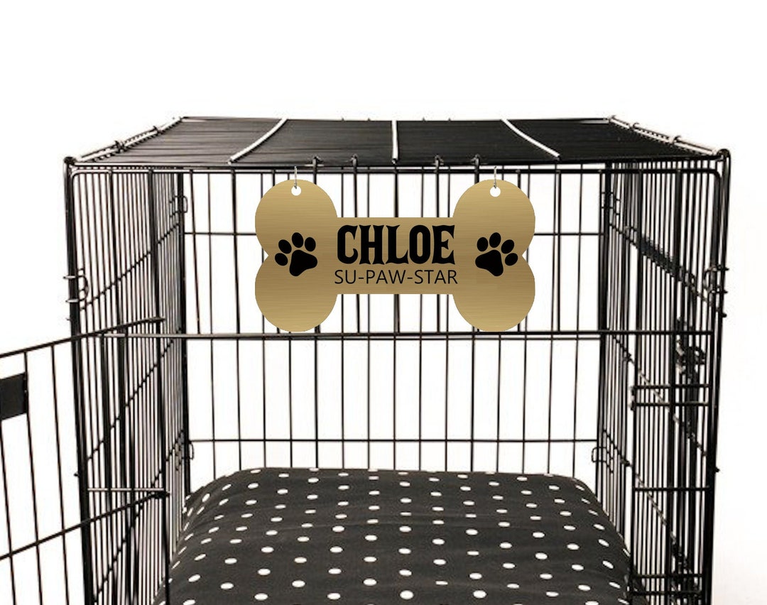 Custom Dog Bone Name Plate Sign, Crate Pet Name Kennel Tag, Doghouse ...