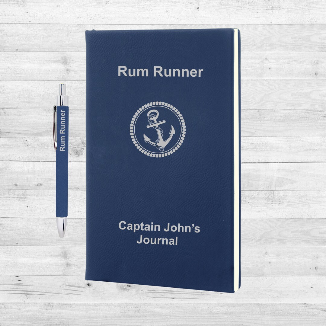 Captain Log Journal, Boat Journal, Engraved Vegan Leather Writing ...