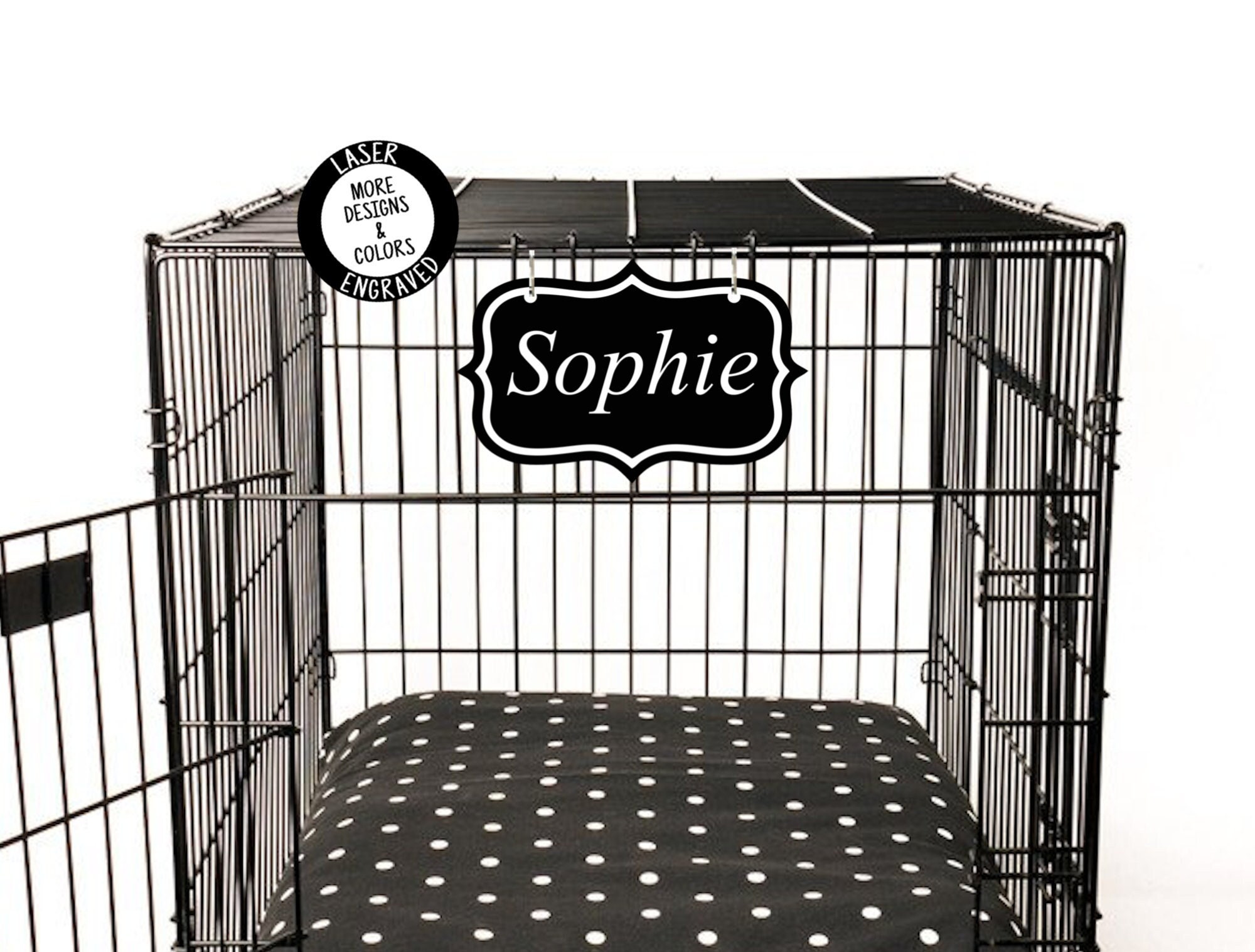 Custom Dog Name Plate | Crate Pet Tag | Doghouse Sign | Kennel Pet Name ...