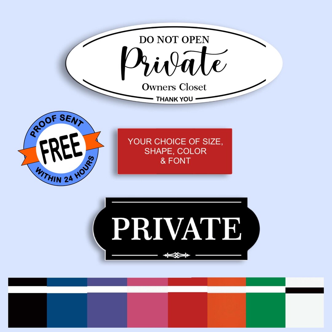 Custom Private Sign, Front Door Sign, Interior Door Sign, Please Knock ...