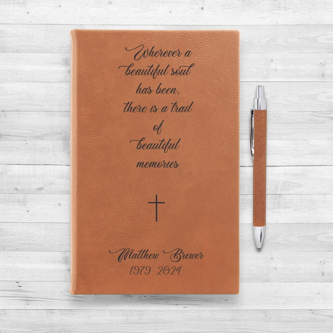 In Remembrance of | Memorial Journal Notebook | Personalized Vegan ...