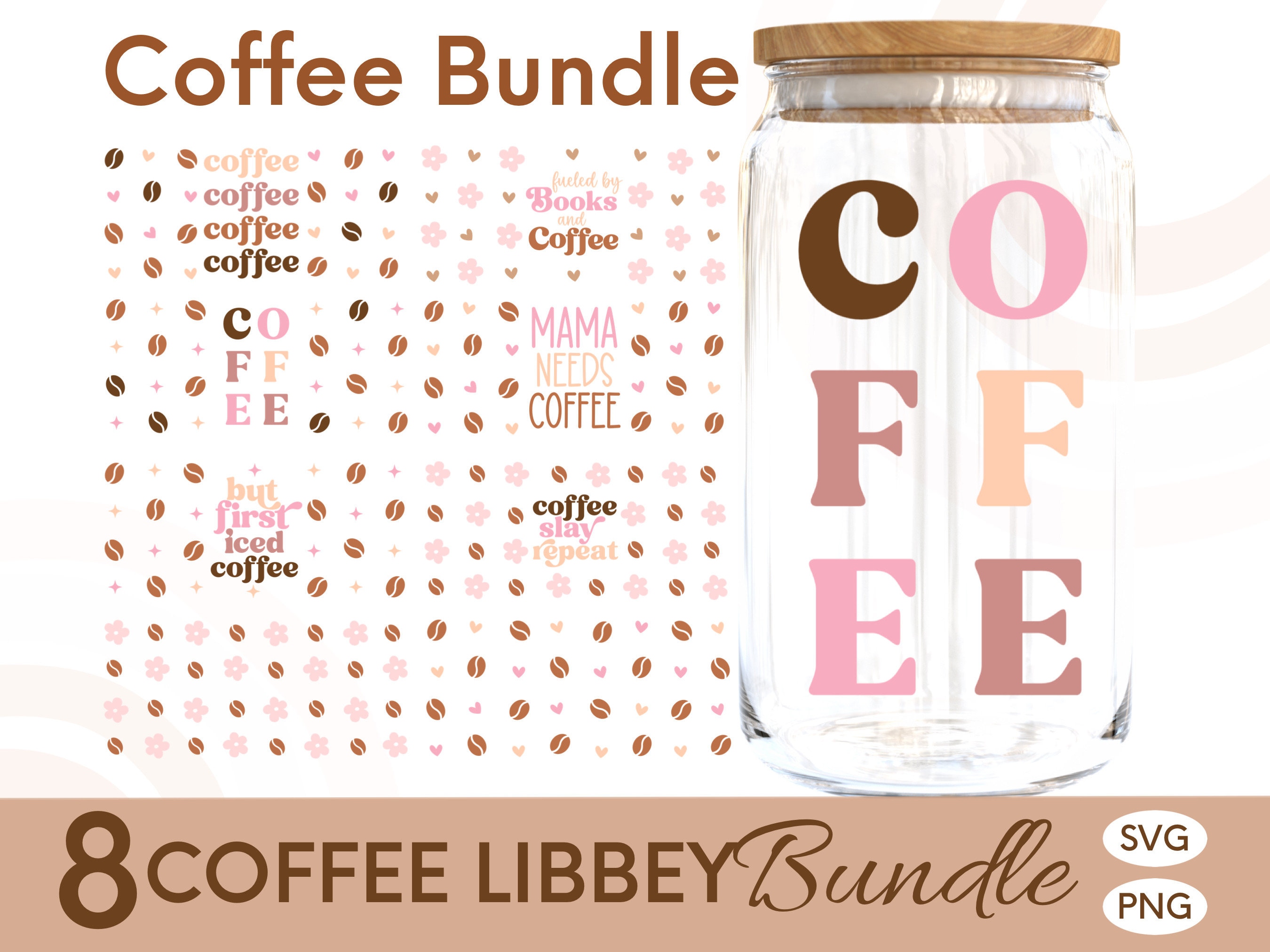 Coffee Libbey Svg Bundle,coffee Glass Can Bundle,libbey Glass Wrap ...