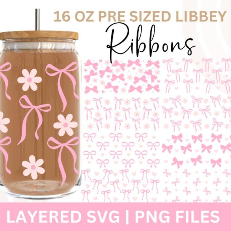 Ribbon Bow Tumbler Svg - Etsy