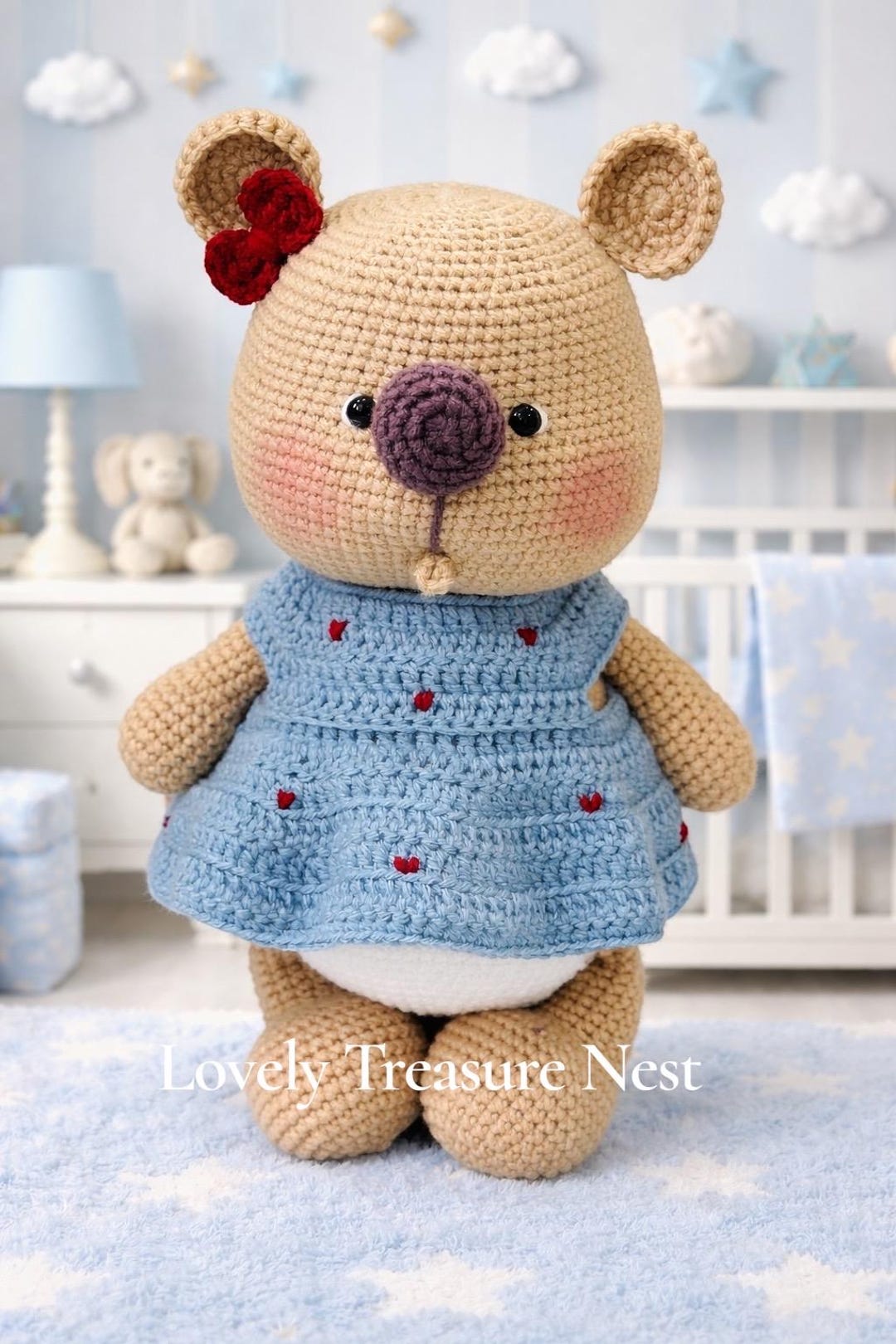 Personalized Crochet Birth Weight Bear – Custom Baby Keepsake, Memory ...