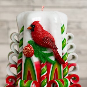 Christmas Carved Candle, Red Cardinal - Long Distance Gift for Friends ...