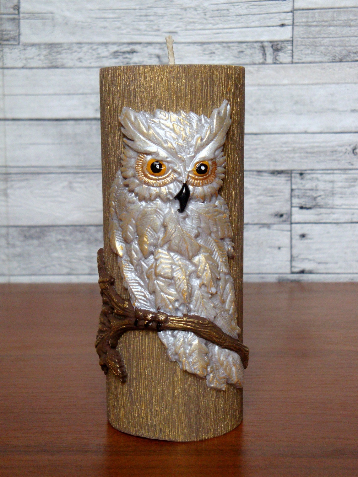 Original handmade decorative candle with eagle owl a gift | Etsy