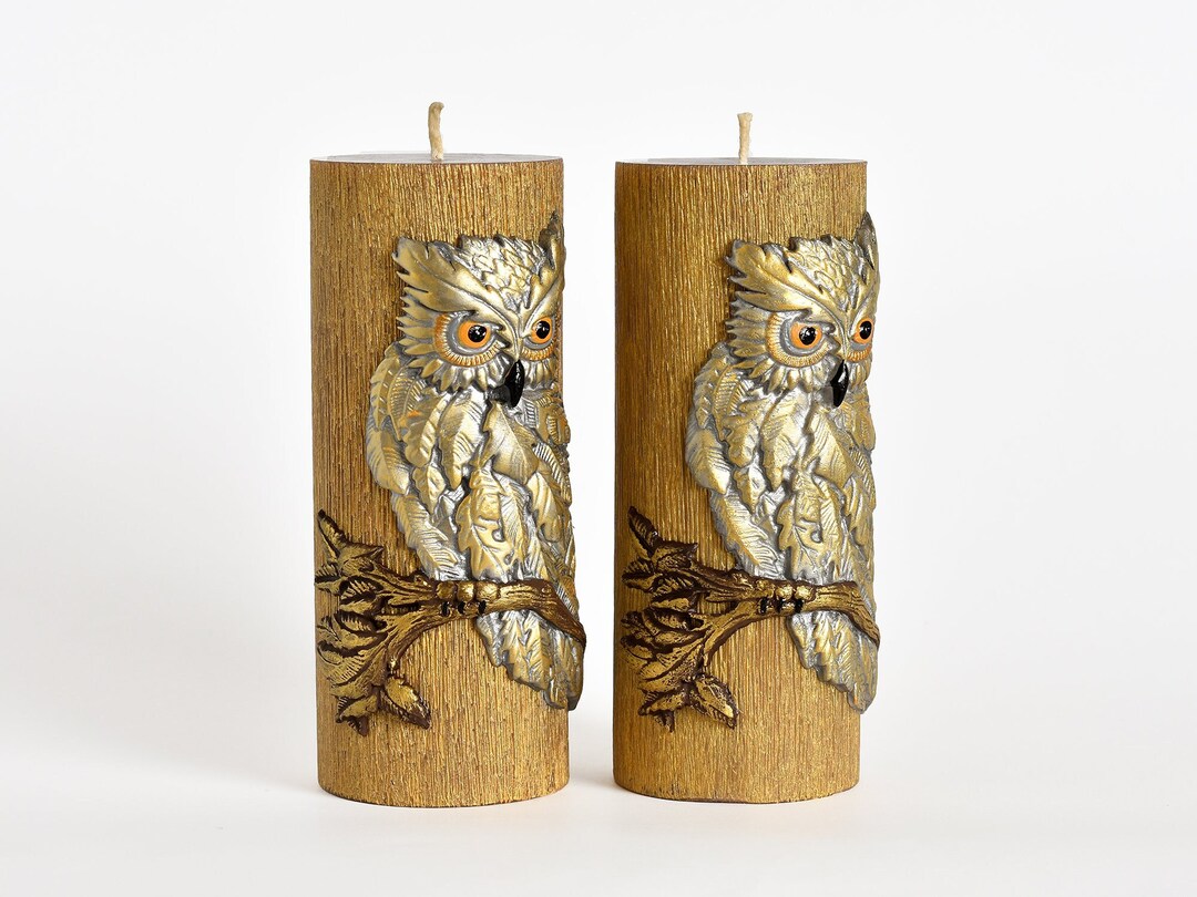 Original Handmade Decorative Candle With Eagle Owl - a Gift for an Owl ...