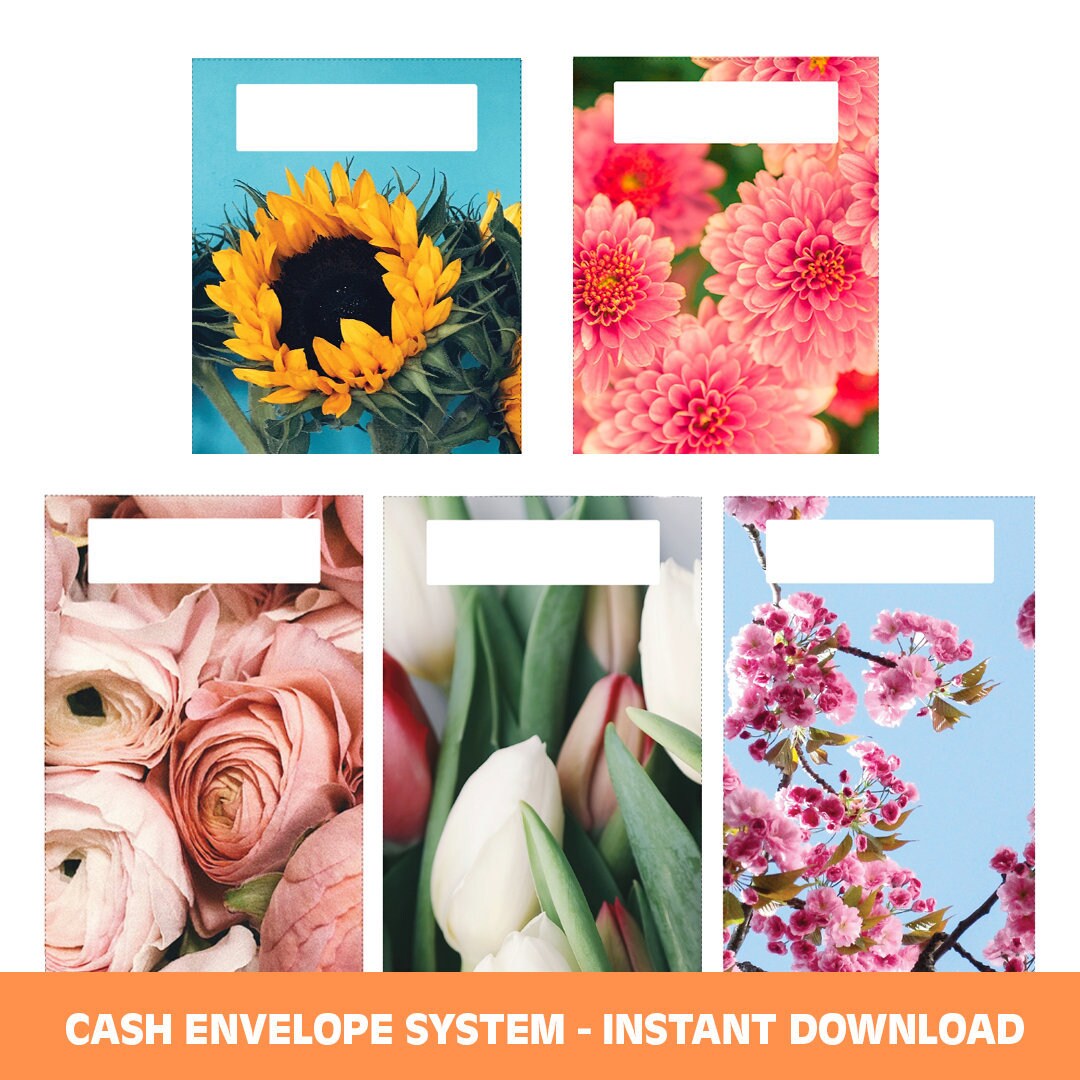 Floral Printable Cash Envelopes - Dave Ramsey Envelope System, Instant ...