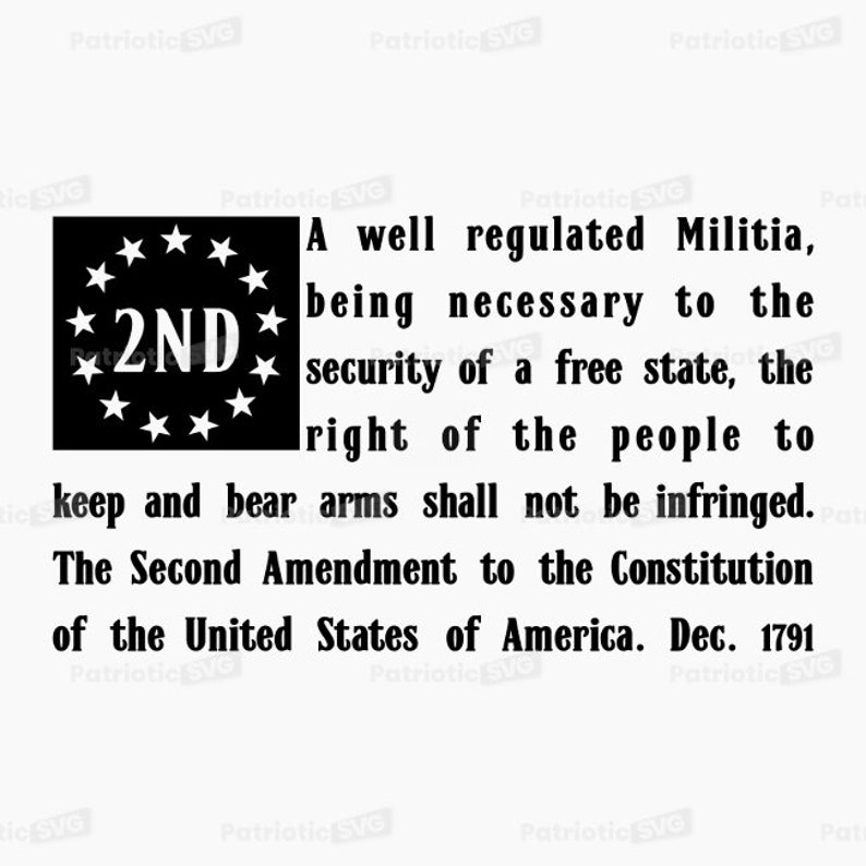 2nd Amendment Flag SVG Digital File + Commercial Use License. *not a ...