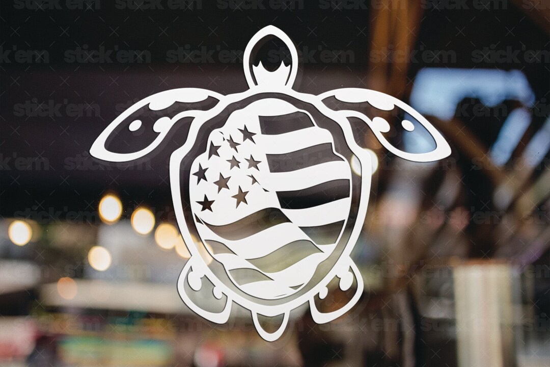 Turtle Waving Flag Decal, Available in Many Sizes and Colors, Flag ...