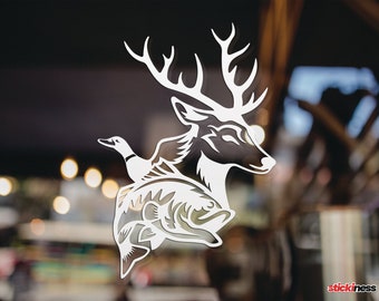 Deer and Fish Decal - Etsy