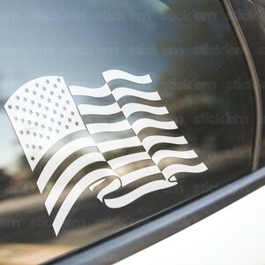 Waving American Flag Decal, Available in Many Sizes and Colors, Flag ...