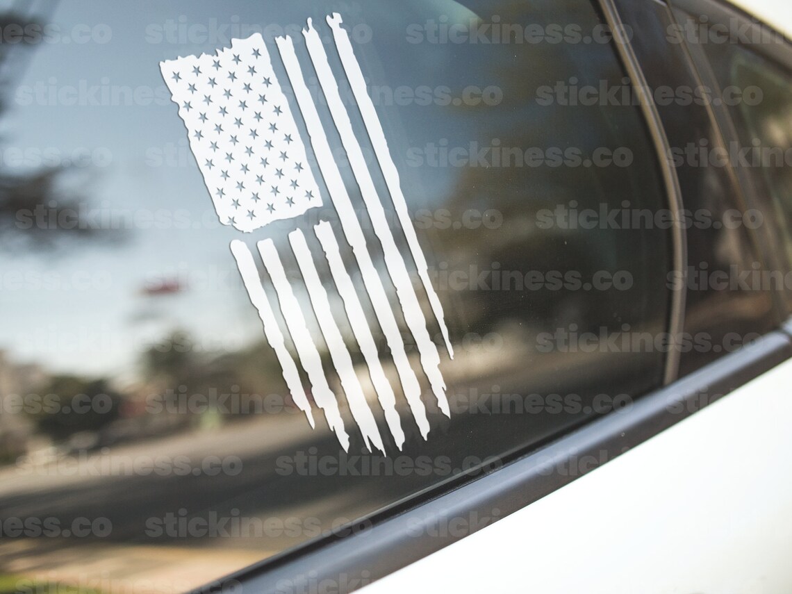 Vertical Distressed American Flag Decal. Many Sizes and Colors - Etsy