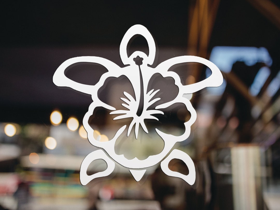 Flower Turtle Decal, Available in Many Sizes and Colors, Turtle Decal ...