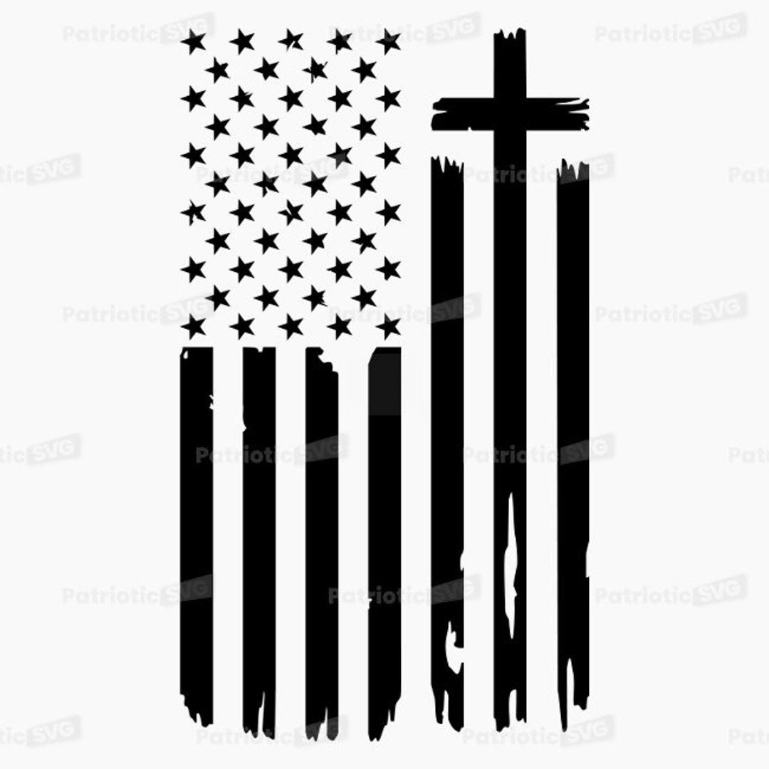 Distressed Flag With Cross SVG Digital File + Commercial Use License ...