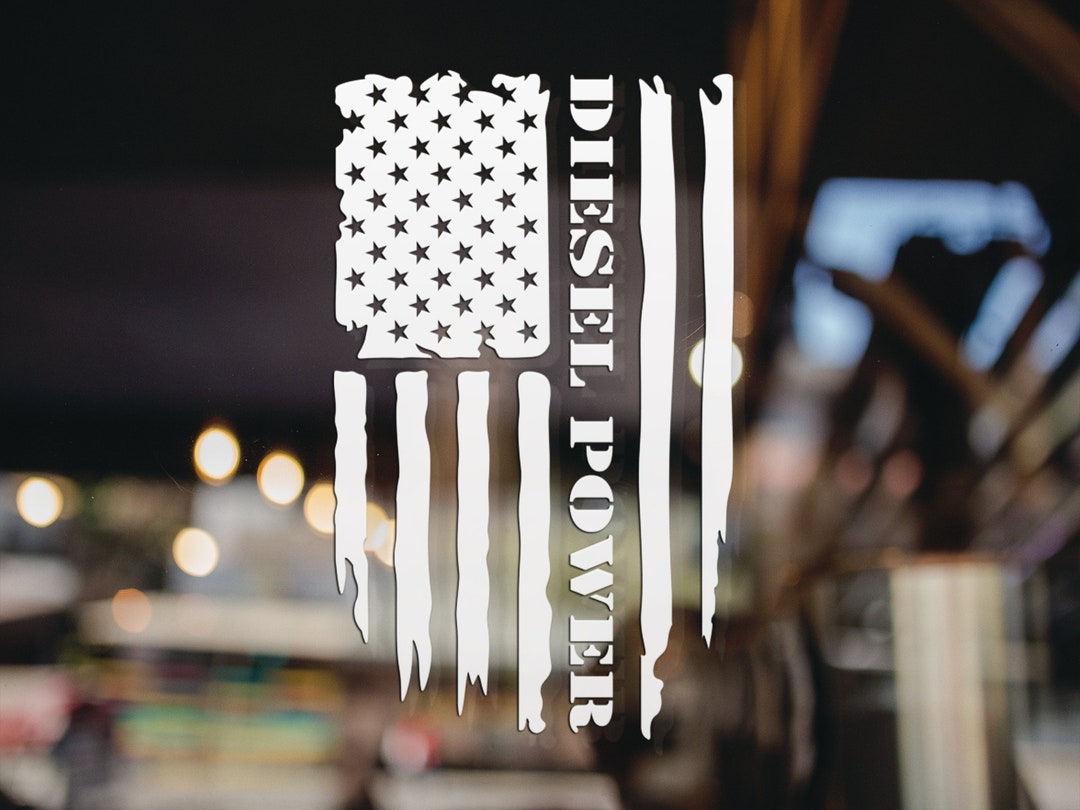 Diesel Power Distressed Flag Decal. Many Sizes and Colors - Etsy