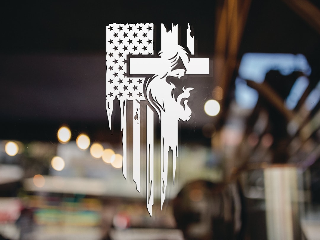 Jesus Distressed Flag Decal, Available in Many Sizes and Colors, Flag ...