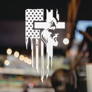 Jesus Distressed Flag Decal, Available in Many Sizes and Colors, Flag ...
