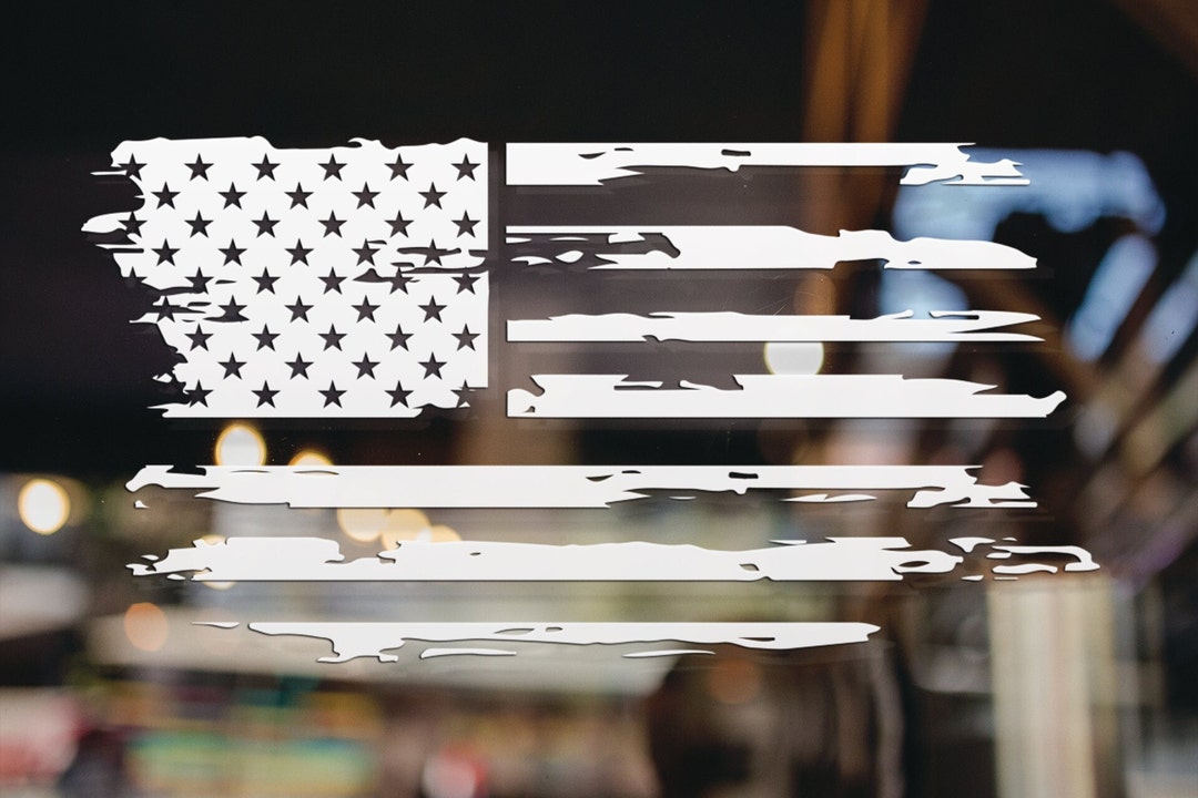 Distressed American Flag Decal, Available in Many Sizes and Colors ...