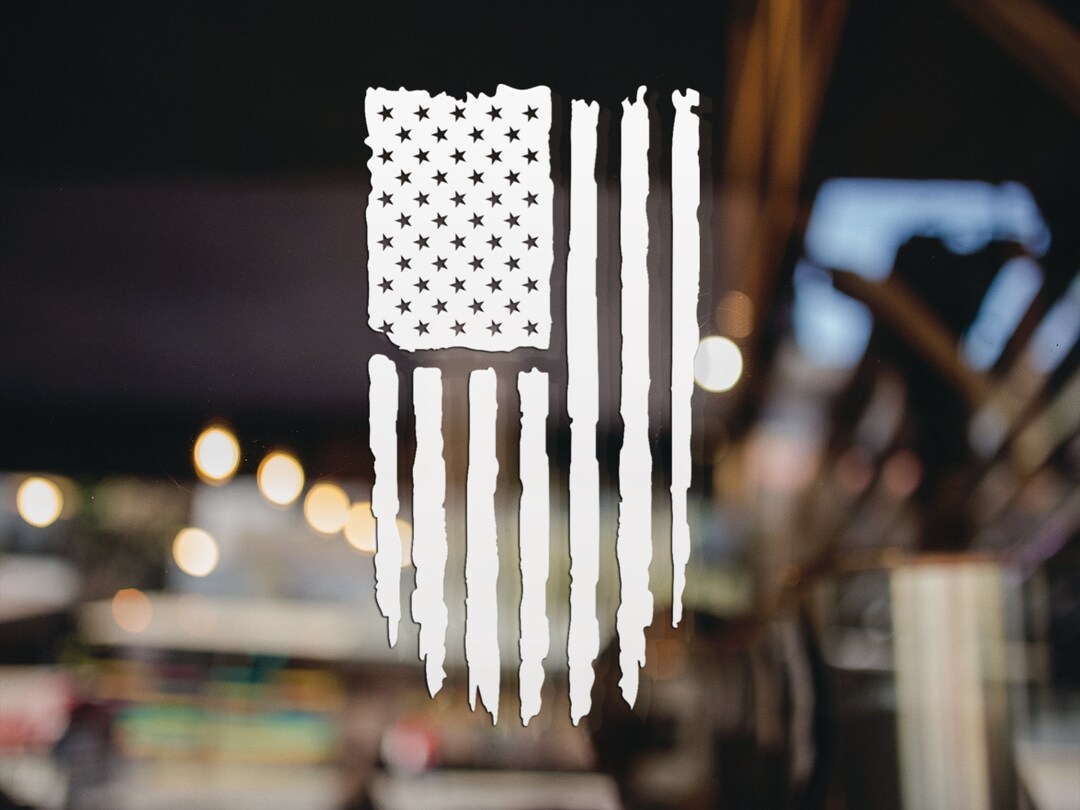Vertical Distressed American Flag Decal. Many Sizes and Colors - Etsy