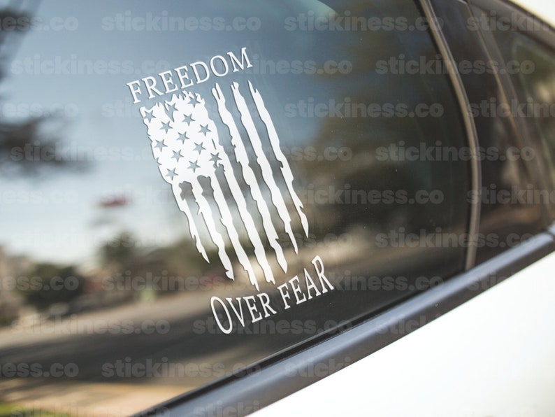 Freedom Over Fear Distressed Flag Decal. Many Sizes and Colors - Etsy