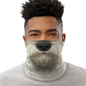 Schnauzer Dog Face Mask, Neck Gaiter for Men Women Adults, Funny German ...