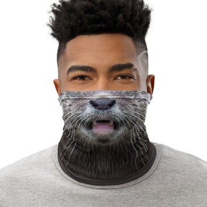 Otter Face Mask, Neck Gaiter, Washable Reusable Face Covering, Funny ...